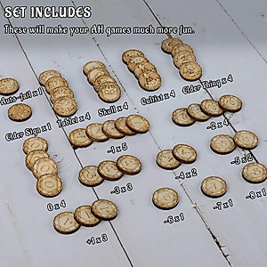 Chaos Tokens Compatible with Arkham Horror The Card Game Wood Laser Cut Full Core Pack of 44