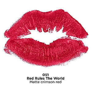 Revlon Super Lustrous Matte Lipstick, Red Rules The World, 1 Count