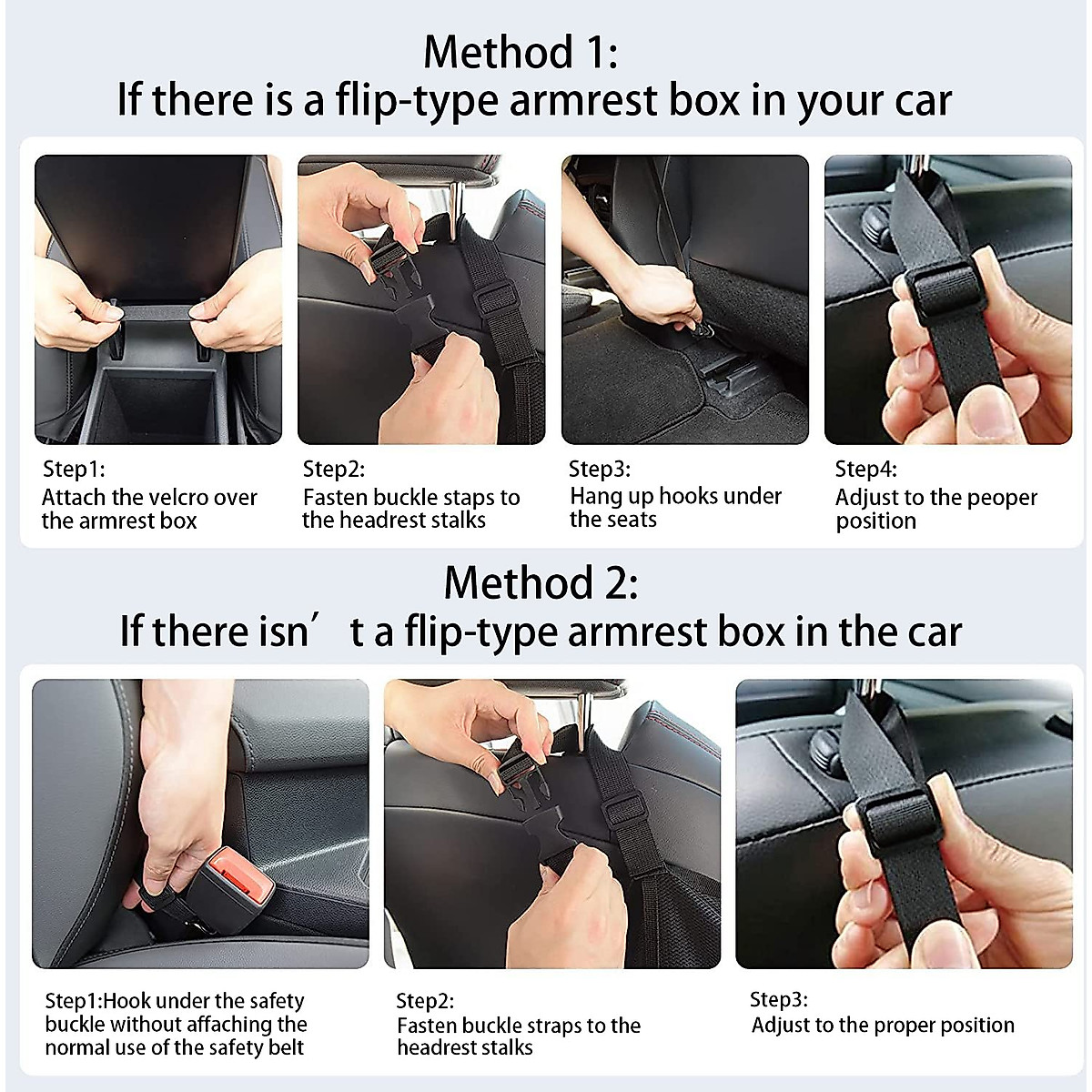 AICEL Car Handbag Purse Holder Between Seats, Auto Seat Leather Organizer Pocket, Front Seat Bag Box Storage for Cell Phone Document, Backseat Barrier for Kids Pet, Fits for Most Vehicles