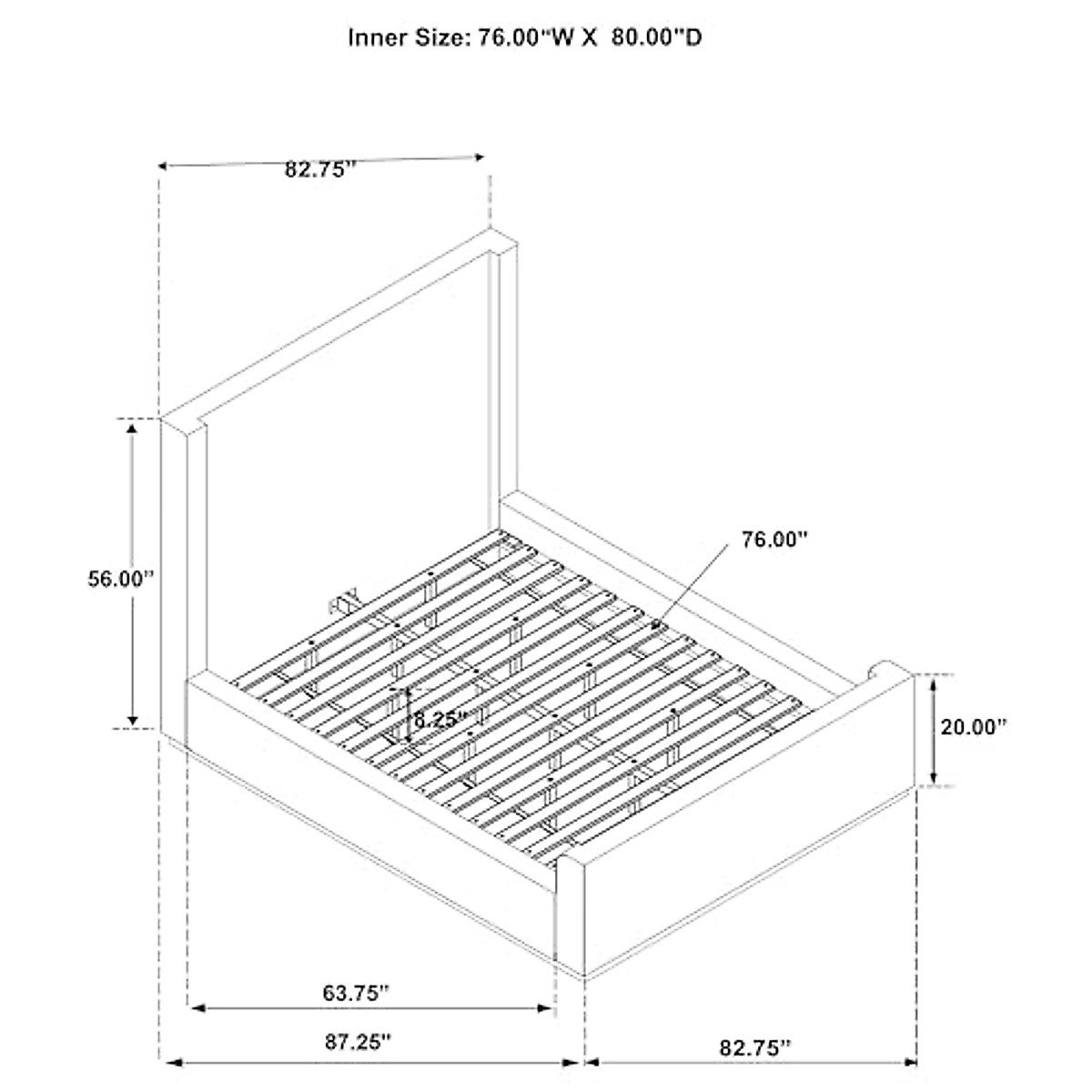 Coaster Home Furnishings Nala Contemporary Boucle Upholstered Eastern King Size Sleigh Bed Frame Platform Bed 57-inch Headboard Cream 302046KE