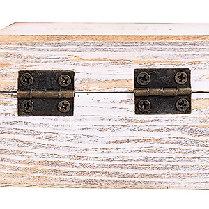 LONGNENG Wooden Ring Box for Wedding Rings and Couple Jewelry,Ring Bearer Box for Display or Personal Organizer,Engraved LOVE YOU FOREVER Lettering