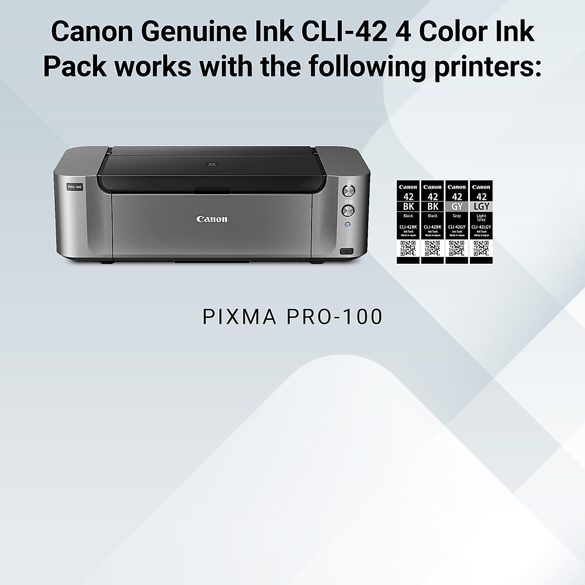 Canon CLI-42 ChromaLife Value Pack (2 Photo Black, 1 Gray & 1 Light Gray) Compatible to PIXMA PRO-100