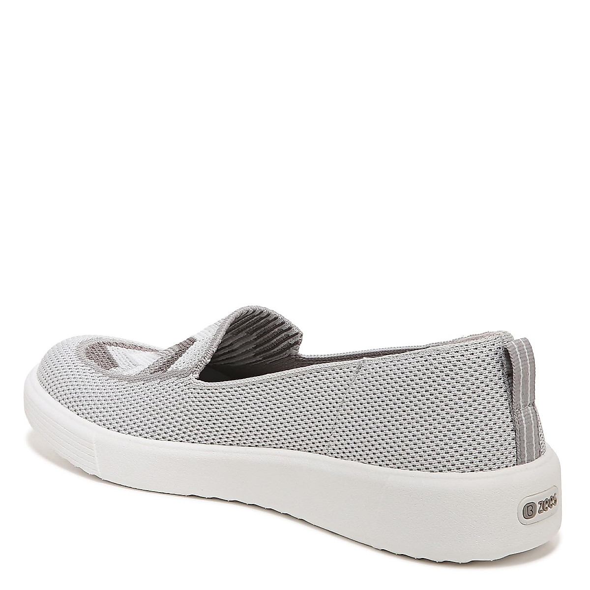 BZees Womens March On Moc Slip-on Loafer, Oyster Grey Chevron Knit, 8 US