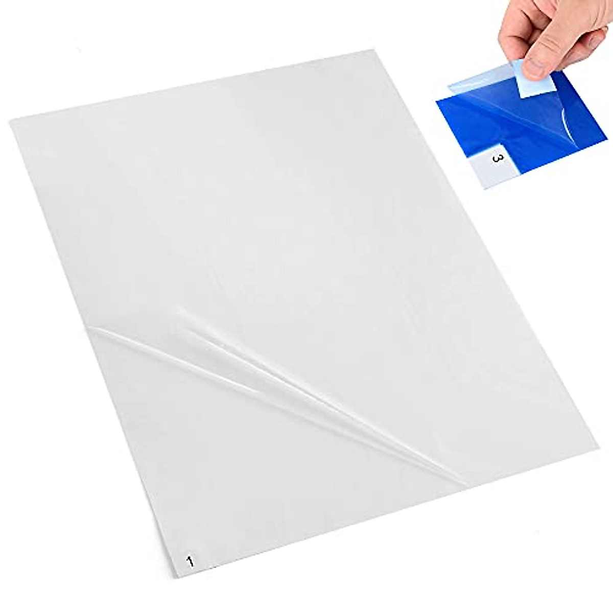 Sticky Mat for Construction or Cleanroom Floor - 4 Pack Adhesive Mats 17’’ x 13’’ - 30 Tacky Sheets Per Mat - Removes Dirt Dust Debris Sand Hair - Includes Handheld Mat
