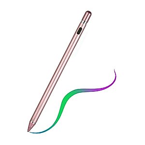 Stylus Pens for Touch Screens,Active Stylus Compatible for Apple iPad,Rechargeable 1.5mm Fine Point Smart Pencil Digital Compatible iPad and Most Tablet,for Drawing and Handwriting (Pink)