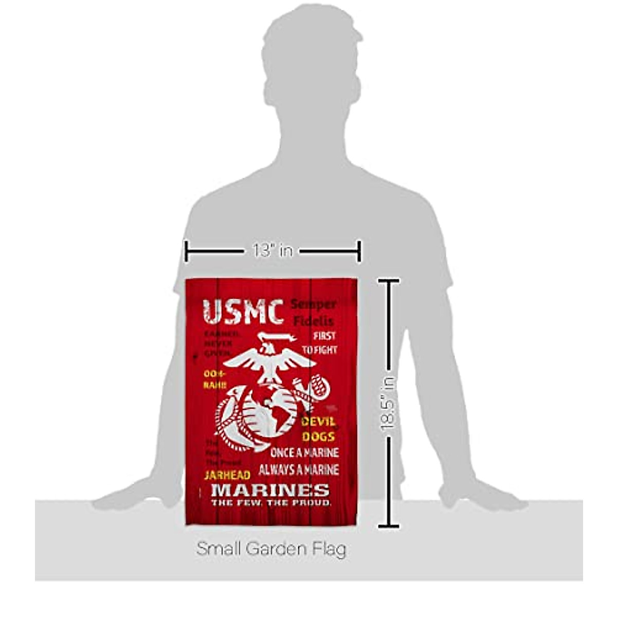 Breeze Decor USMC Garden Flag Set Mailbox Hanger Armed Forces Marine Corps Semper Fi United State American Military Veteran Retire Official House Banner Small Yard Gift Double-Sided, Made in USA