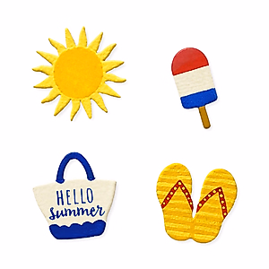 Roeda Brighten Your Life 24010m Hello Summer Set of 4 Assorted Summer Fun Beach Magnets