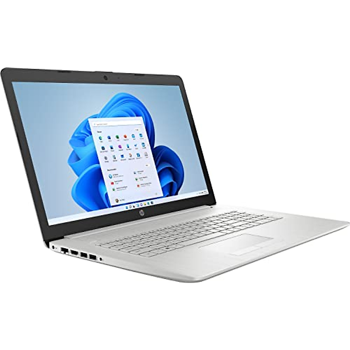 HP 17 Laptop, 17.3-inch HD+ LED Display, 11th Gen Intel Core i3-1115G4, 8GB DDR4 RAM, 256GB SSD, Bluetooth, Wi-Fi, HDMI, Webcam, Windows 11 Home in S Mode, Natural Silver, W/ MD Accessories