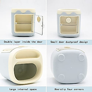 Zyners Pen Holder Pencil Organizer with Drawer for kids, Cosmetic Makeup Brushes Holder for Dressing Table, Pig Nose Cute Pen Holder for Kids, Office, Desk, School(Blue)