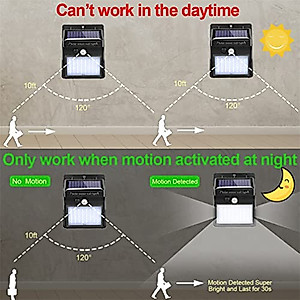 RXF LED Solar Light Outdoor Solar Garden Lamp PIR Motion Sensor,3 Working Modes Solar Wall Light with IP65 Waterproof Safety Light, Suitable for Courtyard Garage Deck,2pcs