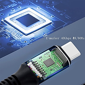 KUYIOHIFI USB 4 cable Compatible with Thunderbolt 3/4 Cable 100W 40Gpbs USB Fast PD Cable E-mark 40Gbps 8K@60Hz for Macbook Apple Studio Display and More (4 Feet)