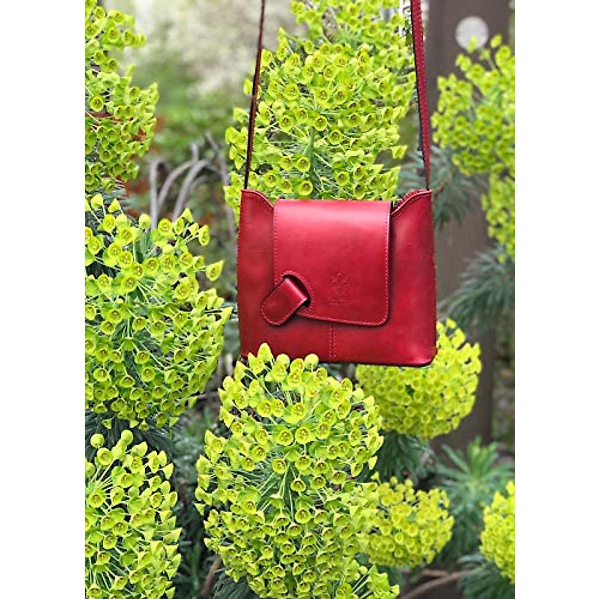 LaGaksta Isabella Leather Crossbody Bag Red
