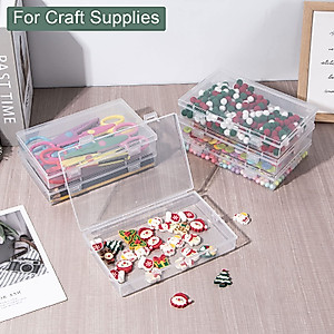 Ganydet 6 Packs Small Plastic Containers, Rectangular Plastic Box, Small Plastic Boxes with Lid, Craft Containers for Craft Supplies and Little Bits, 7.2'' × 4.6'' × 1.3''