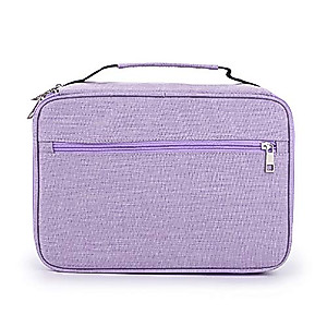 BTSKY Colored Pencil Case 300 Slots Pen Pencil Bag Organizer High Capacity Pens Holder with Double Zippers Multilayer Holder for Prismacolor Crayola Colored Pencils Watercolor Pens & Gel Pens Purple
