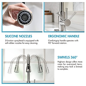 GUUKAR Kitchen Sink Faucet with Pull Down Spray, Touchless Kitchen Faucet Brushed Stainless Steel