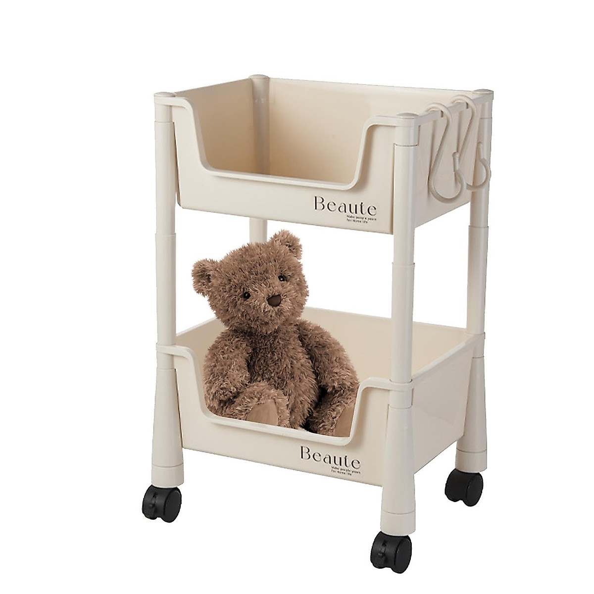 Rolling Cart, Multifunctional Laundry Cart with 2 3 4 Tiers, Snack Cart Organizer with Drawers, Wheeled Utility Rack, Movable Storage Organizer, Bathroom Countertop Trolley for Home Office Libraries