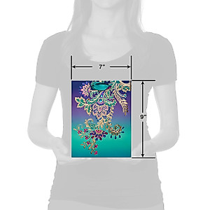 Papyrus 9" Medium Gift Bag (Jacobean Floral) for Birthdays, Weddings, Bridal Showers, Baby Showers and All Occasions (1-Bag)