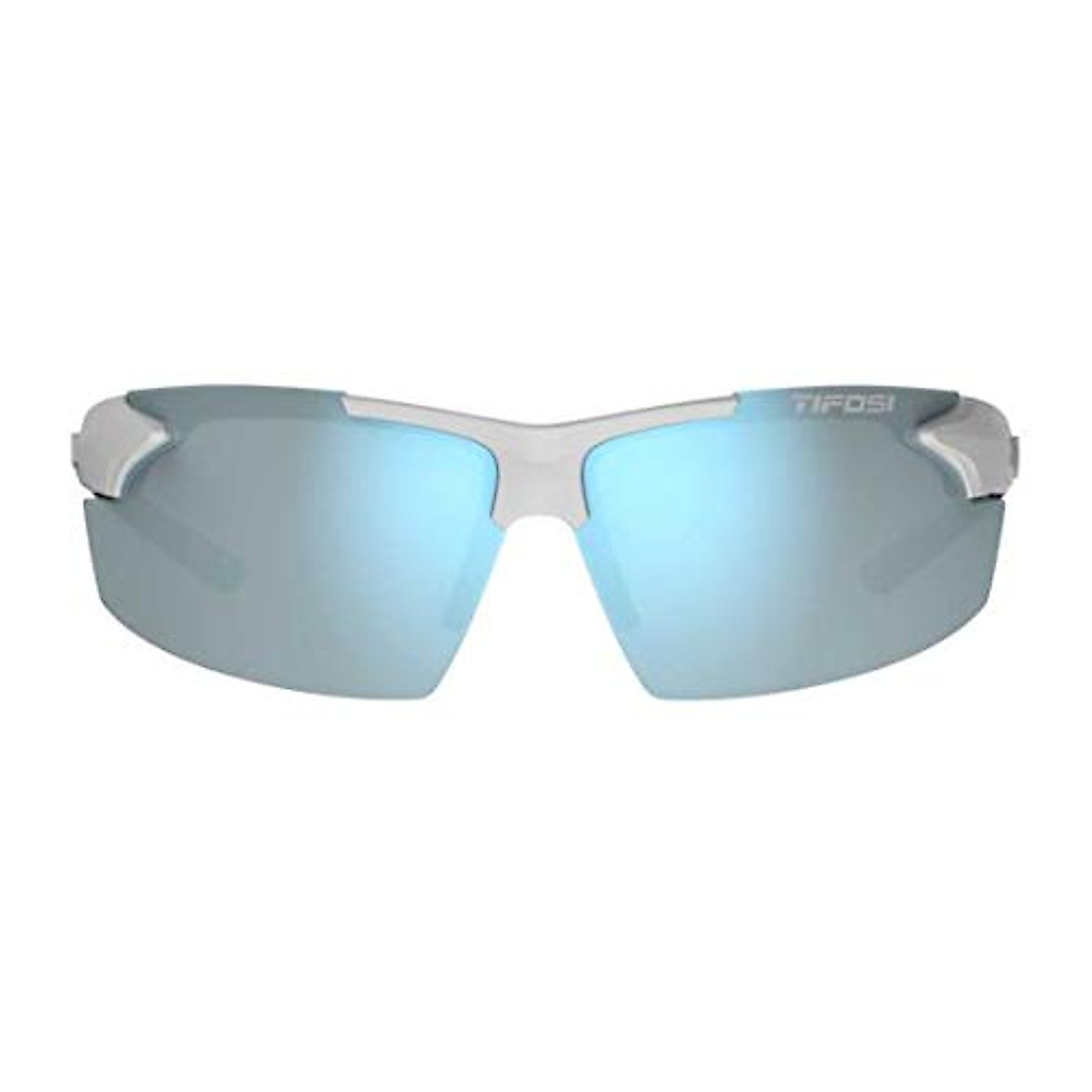 Tifosi Optics Track Sunglasses (White/Black, Smoke Bright Blue)
