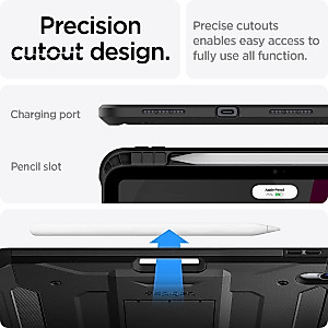 Spigen Tough Armor Pro Designed for iPad 10.9 inch Case iPad 10th Generation Case (2022) with Pencil Holder - Black