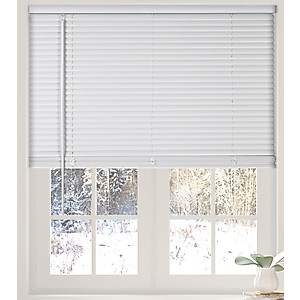 Calyx Interiors 1” Cordless Vinyl Mini Blinds, White, 72" W x 60" H (04MV2720600)
