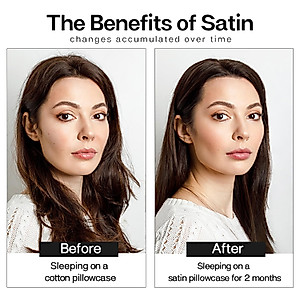 MR&HM Satin Pillowcase for Hair and Skin, Silk Satin Pillowcase 2 Pack, Standard Size Pillow Cases Set of 2, Silky Pillow Cover with Envelope Closure (20x26, White)