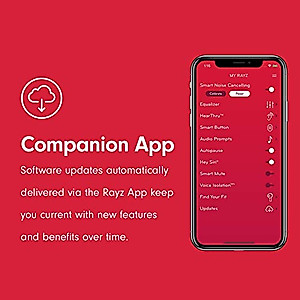 RAYZ Pioneer Plus (Black) Active Noise Cancelling Wired Earphones with Microphone in Ear Corded Smart Noise Reduction, Auto-Pause, Hands-Free, Hey Siri MFI Certified Compatible iPhone, iPad, iPod