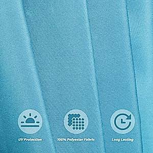 Simple Deluxe 9' Patio Outdoor Table Market Yard Umbrella Replacement Top Cover with 8 Ribs, 9ft Canopy, Turquoise Canopy