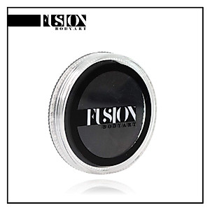 Fusion Body Art Pro Face Paint | Prime Strong Black (32gm), Professional Quality Water Activated Face and Body Paint Supplies Single Makeup Cake Hypoallergenic, Non-Toxic, Safe, Vegan