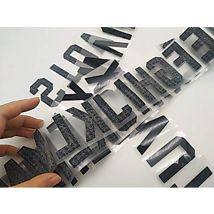 Fanbay 78 Pieces 2 Inch Iron On Letters A to Z Heat Transfer Letters Paper for Sport Jersyes T Shirts Team Name(Black)