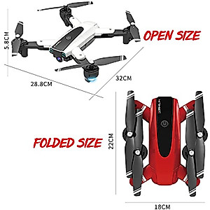 Lozenge Drones with Camera for Adults 4K Quadcopter Helicopter RC Drones for Adults Optical Flow Positioning Dual Cameras UAV (2 Battery&1080P WiFi Camera, Black)