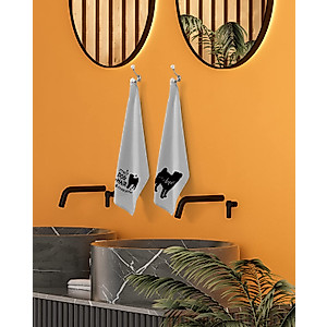 It's Not Dog Hair It's Pug Glitter Absorbent Kitchen Towels And Dishcloths 16×24 Inches Set Of 2,Funny Pug Silhouette Hand Towel Dish Towel Tea Towel For Kitchen Bathroom Decor,Dog Lovers Girls Gifts