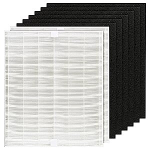 LINNIW 2 Pack 3304899 HEPA Filter Replacement Compatible with Coway AP1512HH AP-1512HH Mighty Air Purifiers, Replaces Parts # Filter 3304899, 2 HEPA Filters & 6 Pre-filters