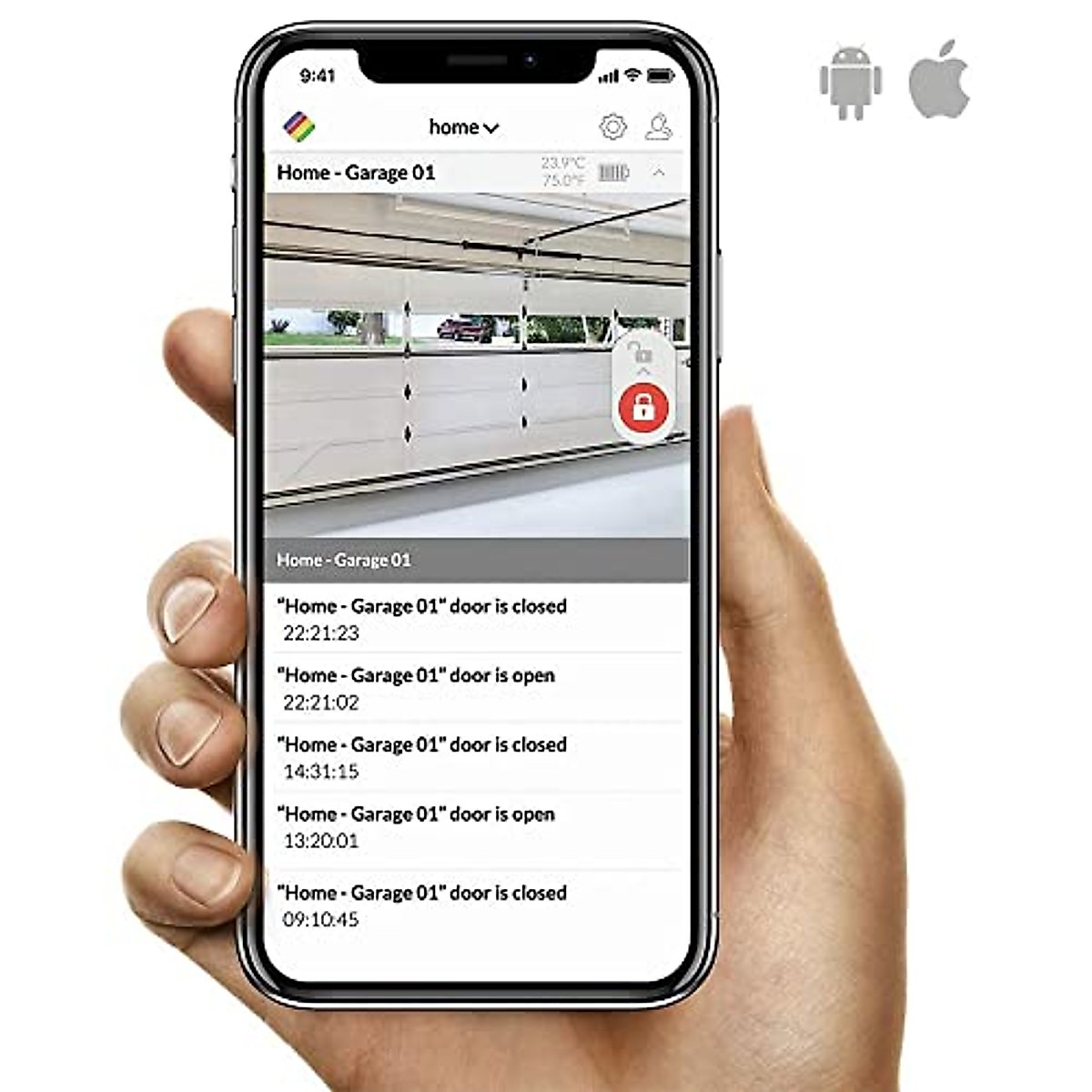 ismartgate LITE Smart Garage Door Opener Remote, APP Control, Compatible with Apple Homekit, Amazon Alexa, Google Assistant, IFTTT, Compatible with All Garage doors. Wireless sensor included.