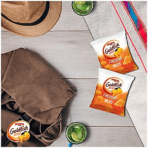 Goldfish Cheddar Cheese Crackers, Baked Snack Crackers, 1 oz On-the-Go Snack Packs, 20 Count Box