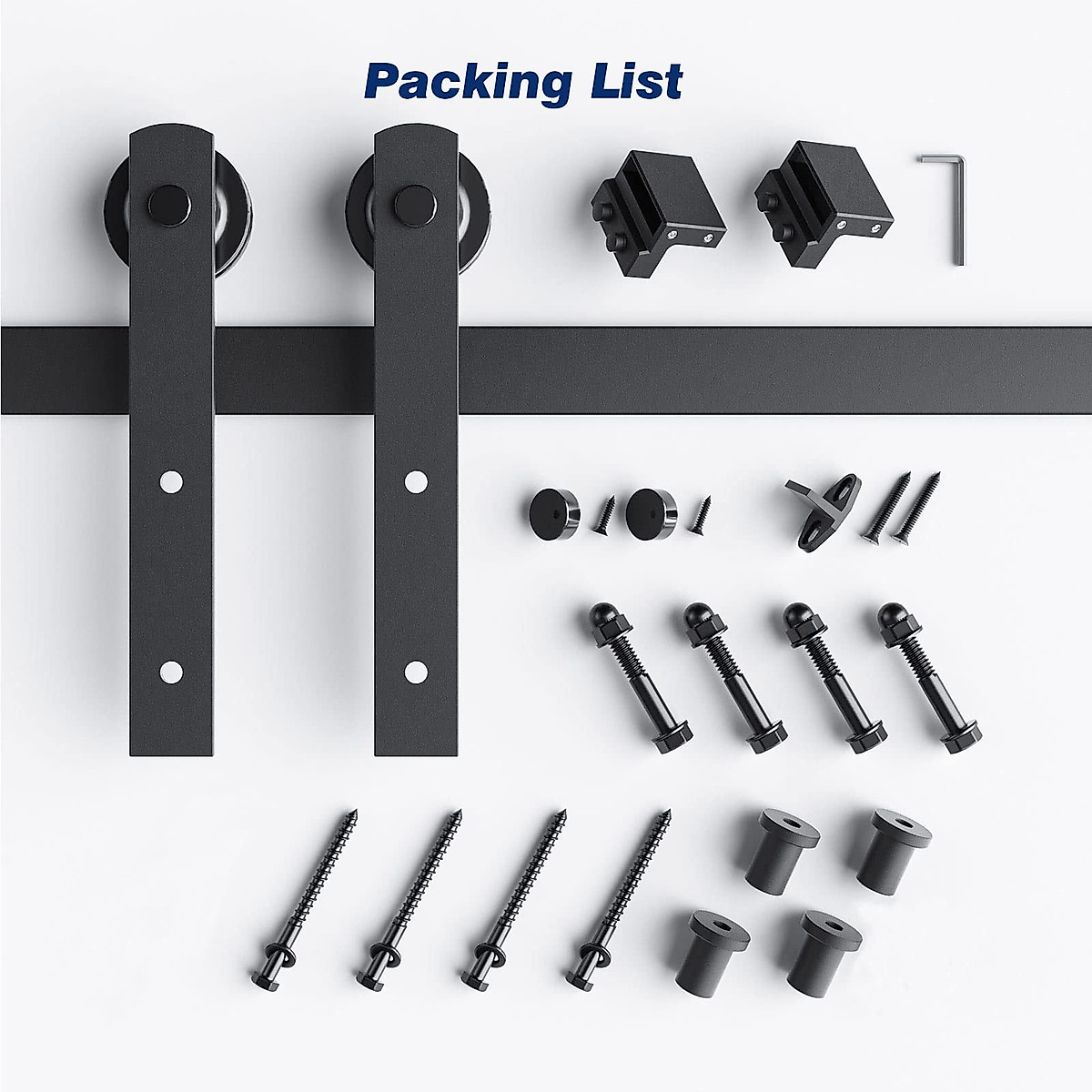EaseLife 5 FT Heavy Duty Sliding Barn Door Hardware Track Kit,Straight Pulley,Slide Smoothly Quietly,Easy Install (5FT Track Kit for 26"~30" Wide Single Door)