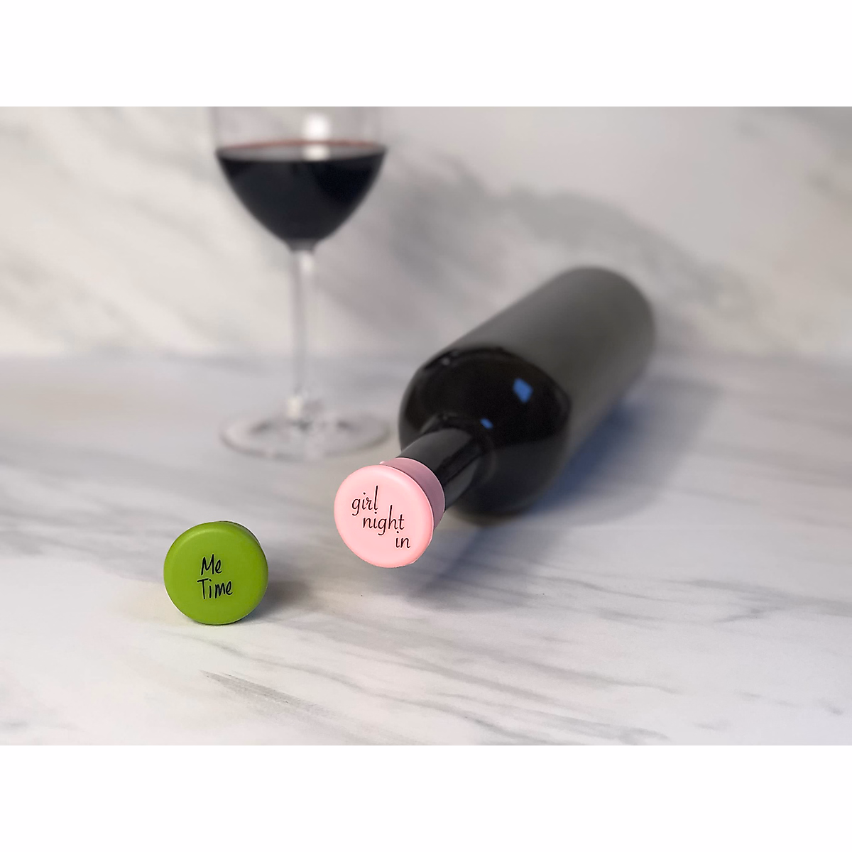 CapaBunga Silicone Wine Stoppers for Wine Bottles - 4 Pack Funny Wine Stoppers - Airtight Wine Bottle Stoppers Wine Saver Wine Bottle Caps - Wine Accessories for Wine Lovers - Classics