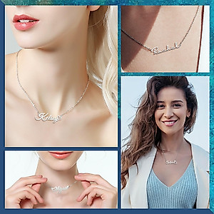 CoolJewelry Personalized Heart Pendant 925 Sterling Silver Custom Name Necklace with Heart Symbol Necklace Jewelry Christmas Gift for Women