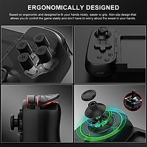 arVin Mobile Gaming Controller for iPhone 16/15/14/iPad/Android Phone/Tablet/Switch, PS Remote Player Gamepad for PS5/PS4/Xbox/PC, Wireless Joystick Play Cloud Gaming, Arcade Mfi Games, CODM, Roblox