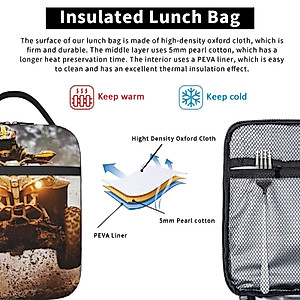 DICITNET Atv Quad Bike Lunch Box Reusable Insulated Lunch Bag Ladies Men's Lunch Box Suitable for Camping Office School