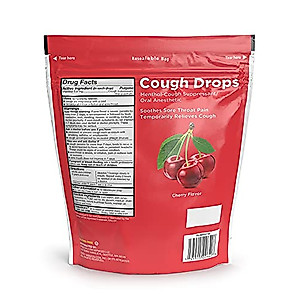 Amazon Basic Care Cherry Cough Drops, 160 count (Previously SoundHealth)