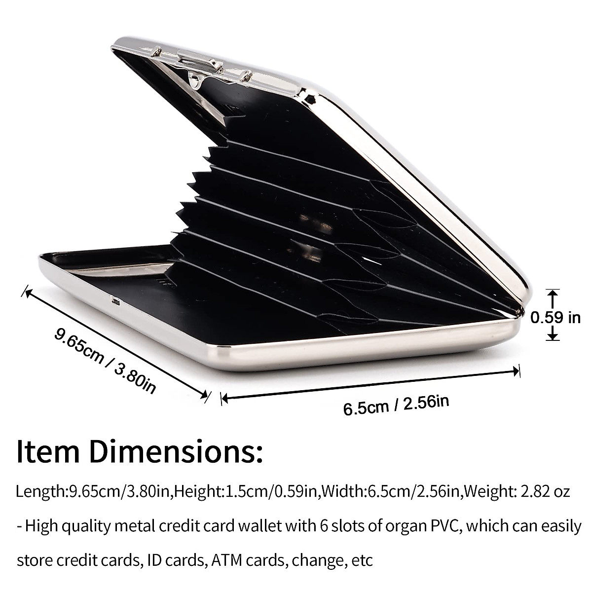 EYIDADAE RFID Credit Card Holder Protector Metal Credit Card Wallet Business Card Holder for Women and Men-Can Hold 5 Bank Cards (Silver)