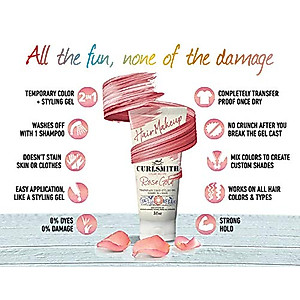 Curlsmith - Rainbow Hair Makeup Bundle - Vegan Temporary Hair Color & Styling Gel, 5 Colors (3 fl.oz x 5)