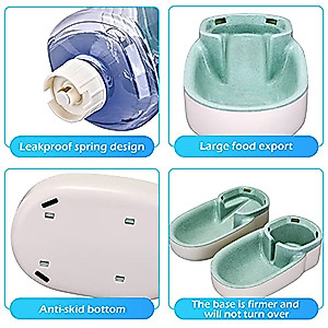 Automatic Dog Cat Feeder and Water Dispenser Gravity Food Feeder and Waterer Set with Pet Food Bowl for Small Medium Dog Puppy Kitten, Large Capacity 1 Gallon x 2