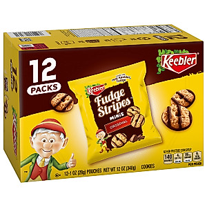 Keebler On-The-Go Fudge Stripes Cookies, 12 Count (Pack of 1)