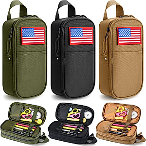 Weekgrat 3 Pcs Pencil Pouch Pencil Case Pouch Tactical Tool Bag Pouch Big Capacity Pen Pouch Zipper Pouch Large Storage Stationery Bag for Men Women Adult