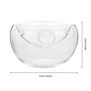 Yardwe Glass Salad Bowl Set w/ Ice Chiller Base Cold Serving Dish Set w/ Ice Chamber Dry Ice chilled serving bowl Double Salad BowlChilled Pasta Fruit Salad ( 10X10X6CM ) (O98VT2316439GKBALJ)