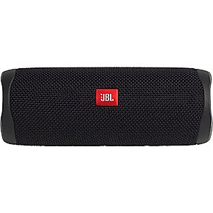 JBL FLIP 5 Portable Wireless Bluetooth IPX7 Waterproof Speaker Bundle with Boomph Microfiber Cloth and USB Type-C Cable - Black