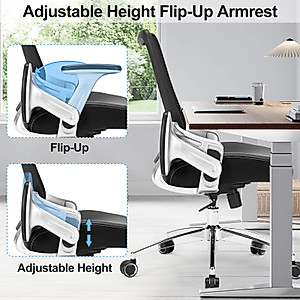 Ergonomic Office Desk Chair 400lbs Heavy Duty Home Office Desk Chairs with Wide Thick Seat Cushion, Executive Computer Task Chair with Adjustable Seat Height & Arm Height for Heavy People