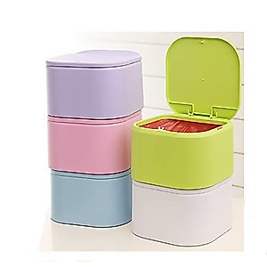 LI-GELISI Press Type Desktop Trash Can Mini Mini Trash Cans Household Living Room Bedroom Cute Table Trash Can (White)