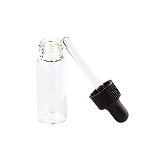 Clear Glass Essential Oil Bottle,1 Dram (4ml) 15 Pack,Glass Eye Dropper Refillable Essential Oil Vials Perfume Sample Test Bottle With Pure Dropper Tubes&Black Screw Cap Travel Cosmetic Container